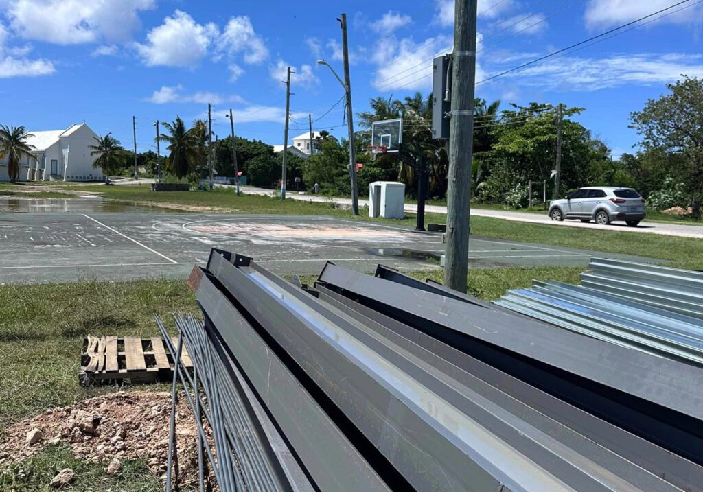 Steel frame arrives for Island Harbour basketball court building ...