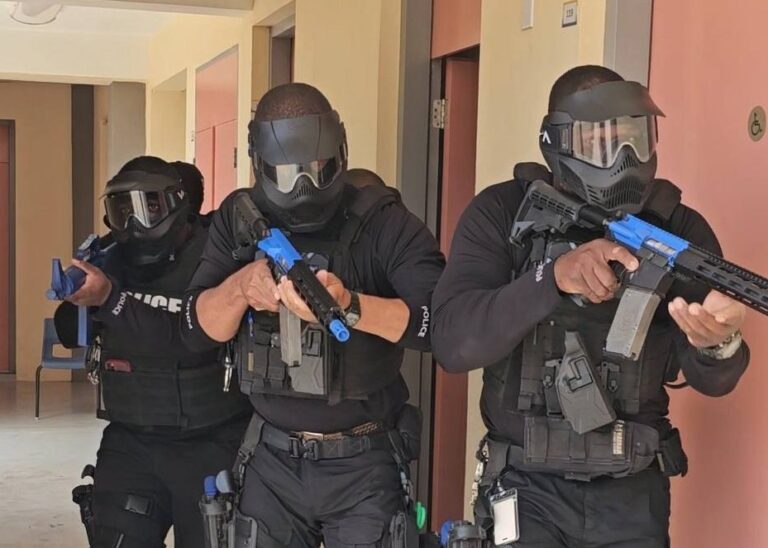 Police conduct active shooter response training at gov't high school ...