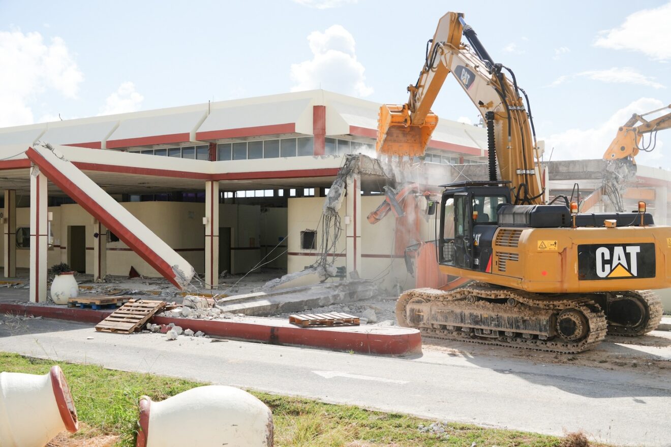 Demolition of Anguilla's former international airport terminal nears ...